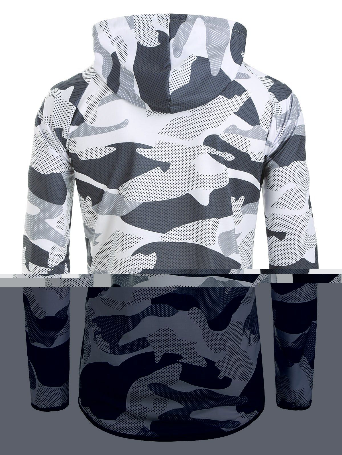 [28% OFF] 2021 Camo Print Zip Up Hoodie In LIGHT GRAY | DressLily