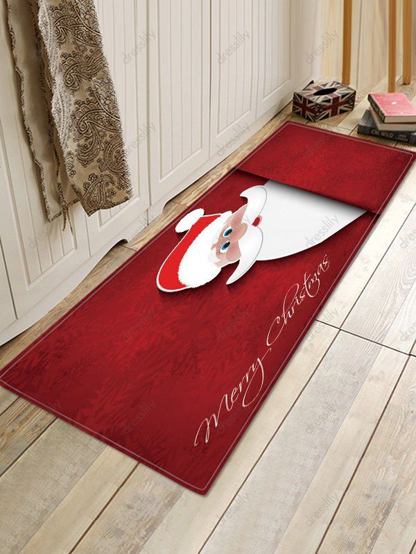 [47% OFF] 2020 Merry Christmas Santa Claus Pattern Floor Rug In ...