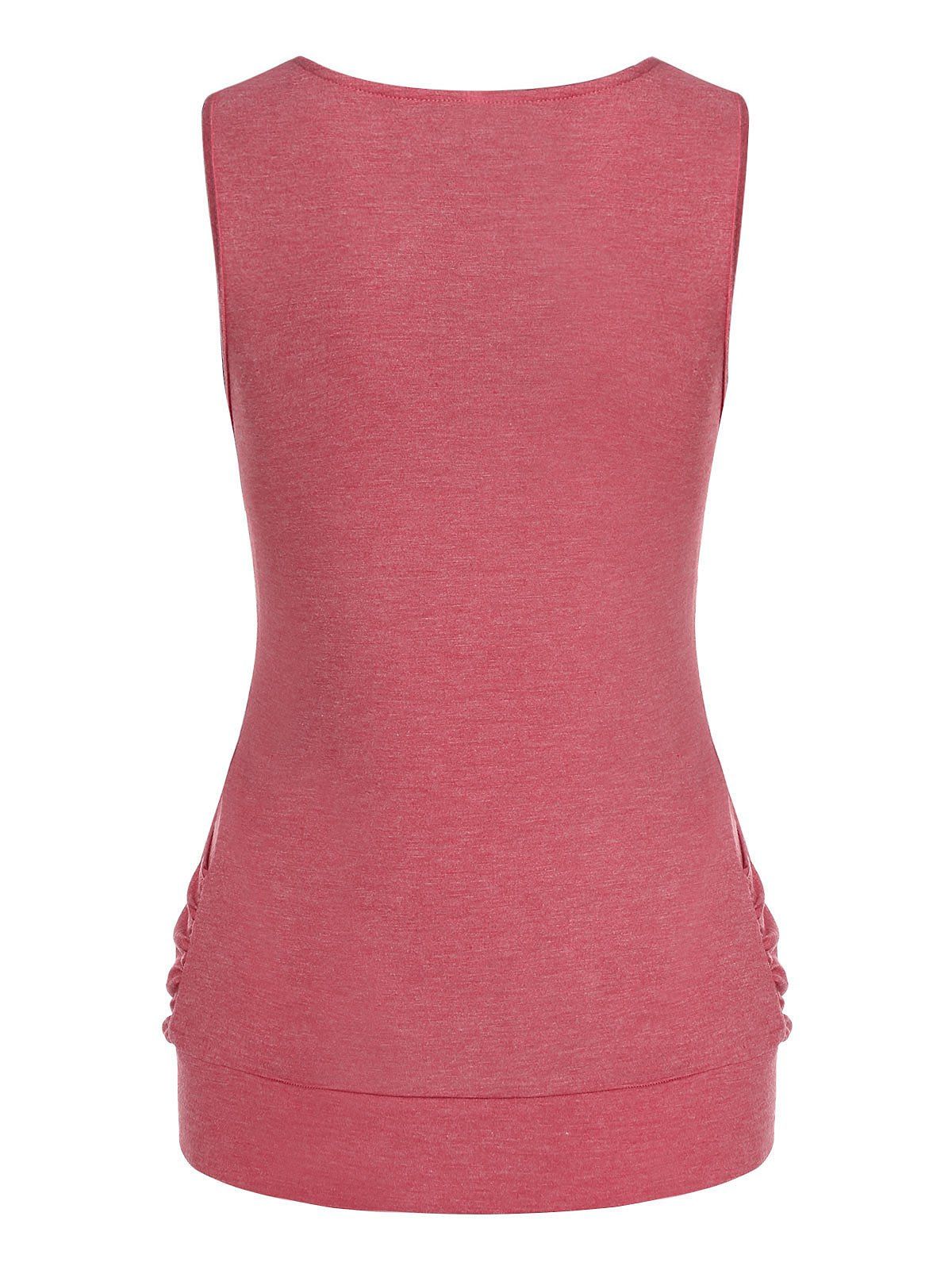 [63% OFF] 2021 Ruched Marled Blouson Tank Top In VALENTINE RED | DressLily