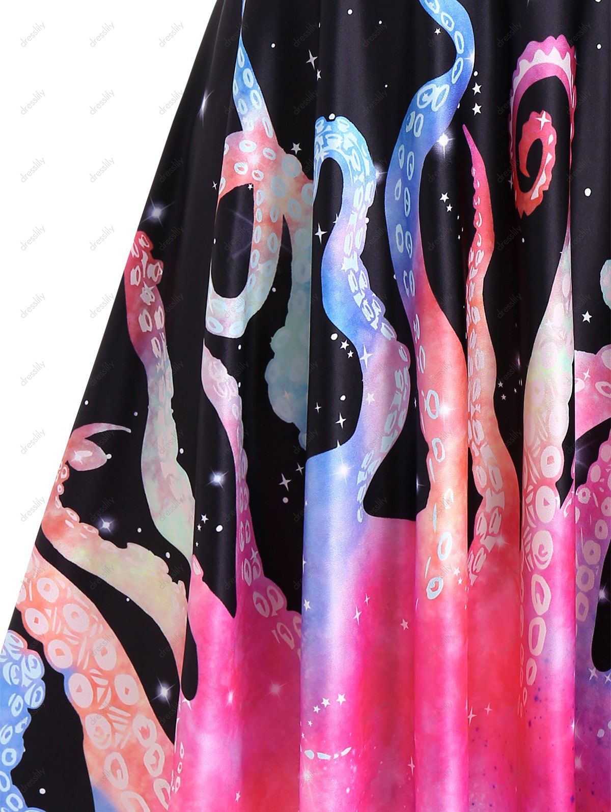 [53% OFF] 2022 Starry Octopus Print Lace Up Mini Cami Dress In ...