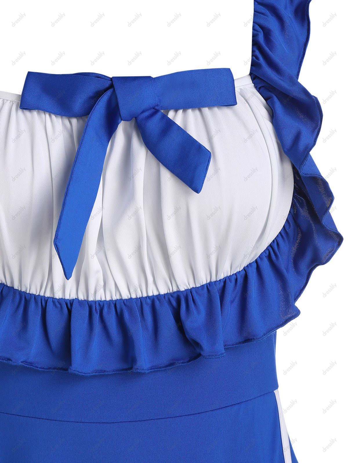 [37% OFF] 2020 Ruffle Ruched High Waist Housemaid Dress In COBALT BLUE ...