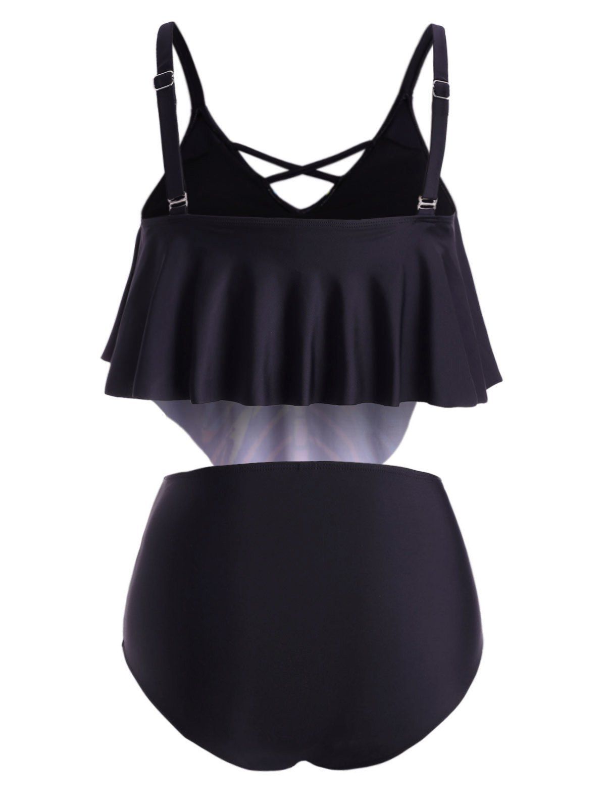 [37 Off] 2020 Skull Skeleton Flounces Halloween Plus Size Tankini