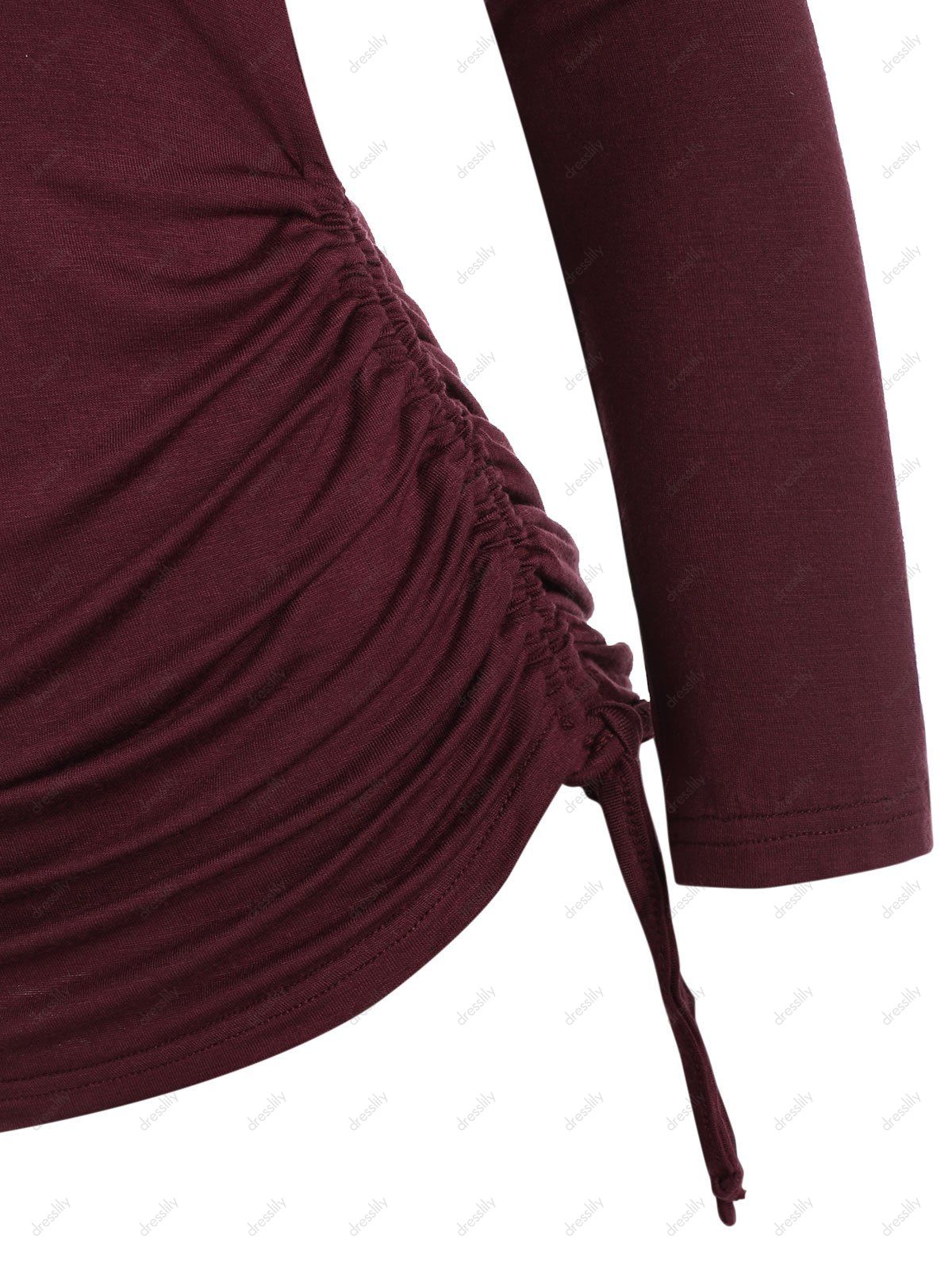 [36% OFF] 2020 Off Shoulder Foldover Cinched T-shirt In DEEP RED ...