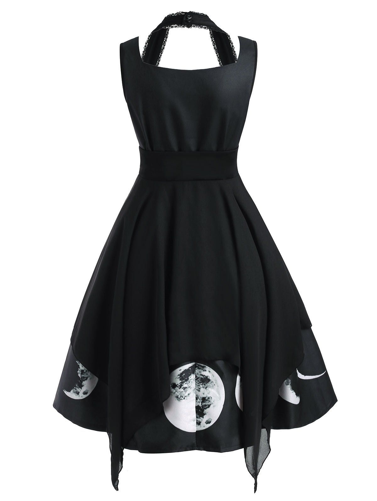 [35% OFF] 2021 Sweetheart Lunar Eclipse Print Dress With Lace Insert ...