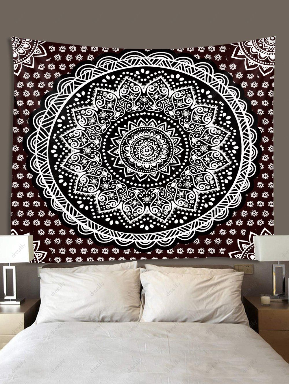 [35% OFF] 2021 Bohemian Flower Patterned Tapestry Wall Hanging Art ...