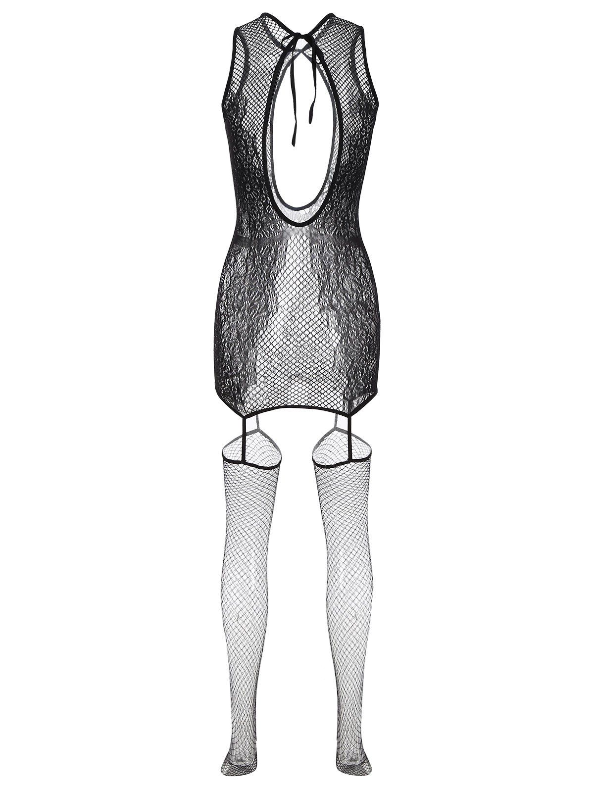 [33% OFF] 2021 Fishnet Cut Out Tie Back Plus Size Lingerie Body ...