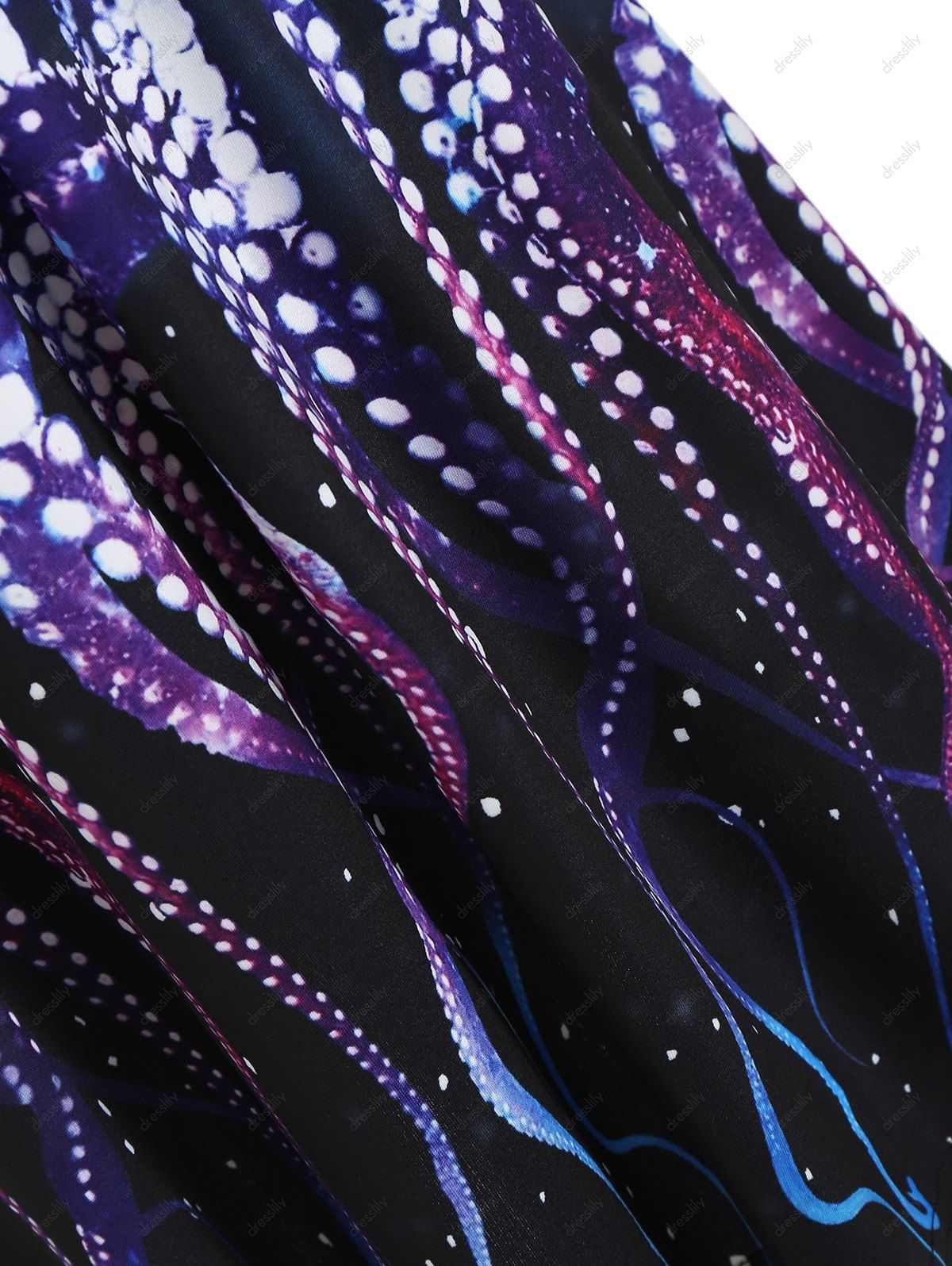 [29% OFF] 2021 Lace-up Octopus Print Twist Dress In CONCORD | DressLily