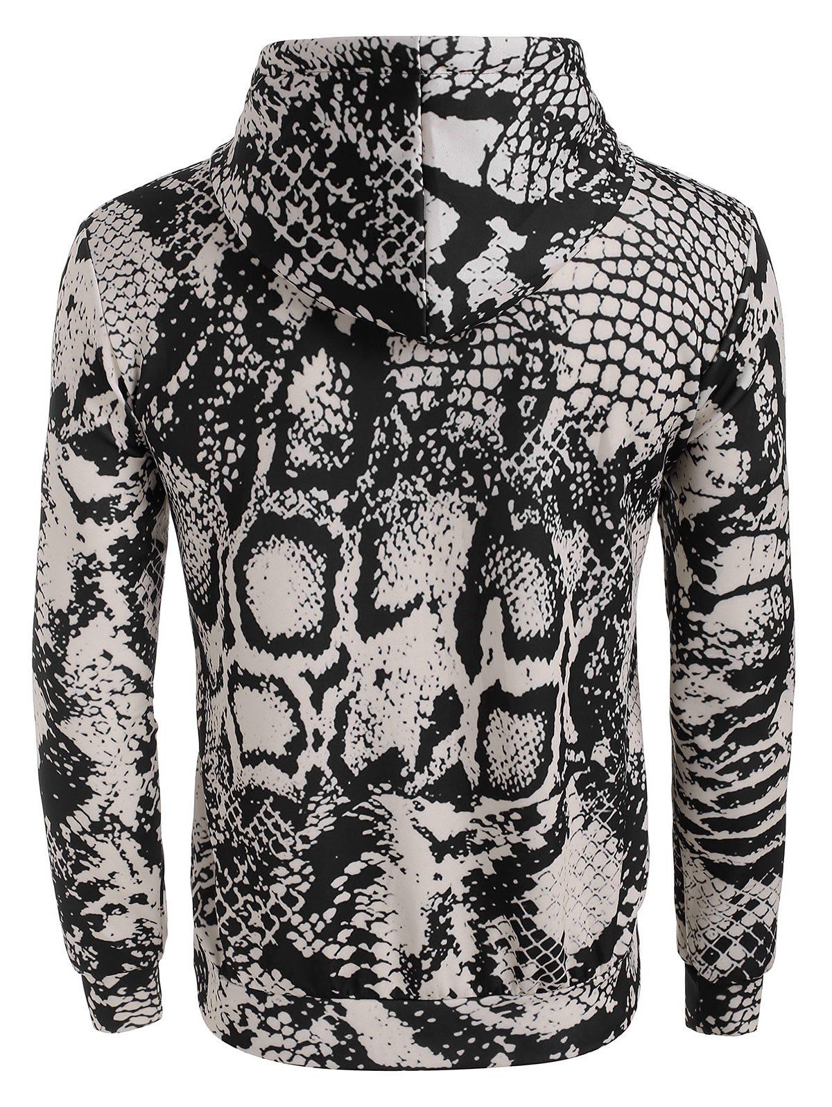 [30% OFF] 2021 Snake Animal Print Drawstring Hoodie In DARK KHAKI ...