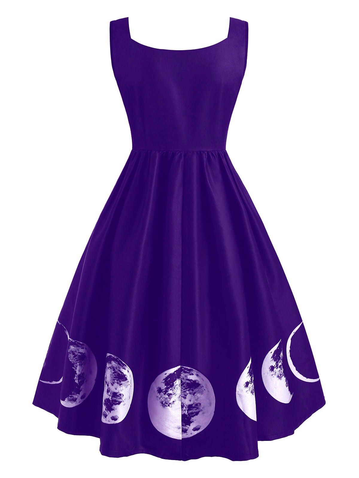 [46% OFF] 2021 Sweetheart Lunar Eclipse Print Dress With Lace Insert ...