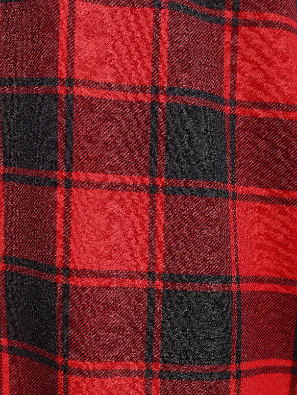 [28% OFF] 2020 Plaid Hooded Mock Button Overlap Midi Dress In BLACK ...