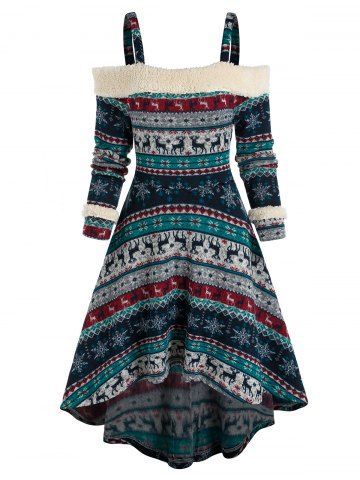 [23% OFF] 2020 Hooded Tree Root Print Lace-up High Low Dress In BLACK ...