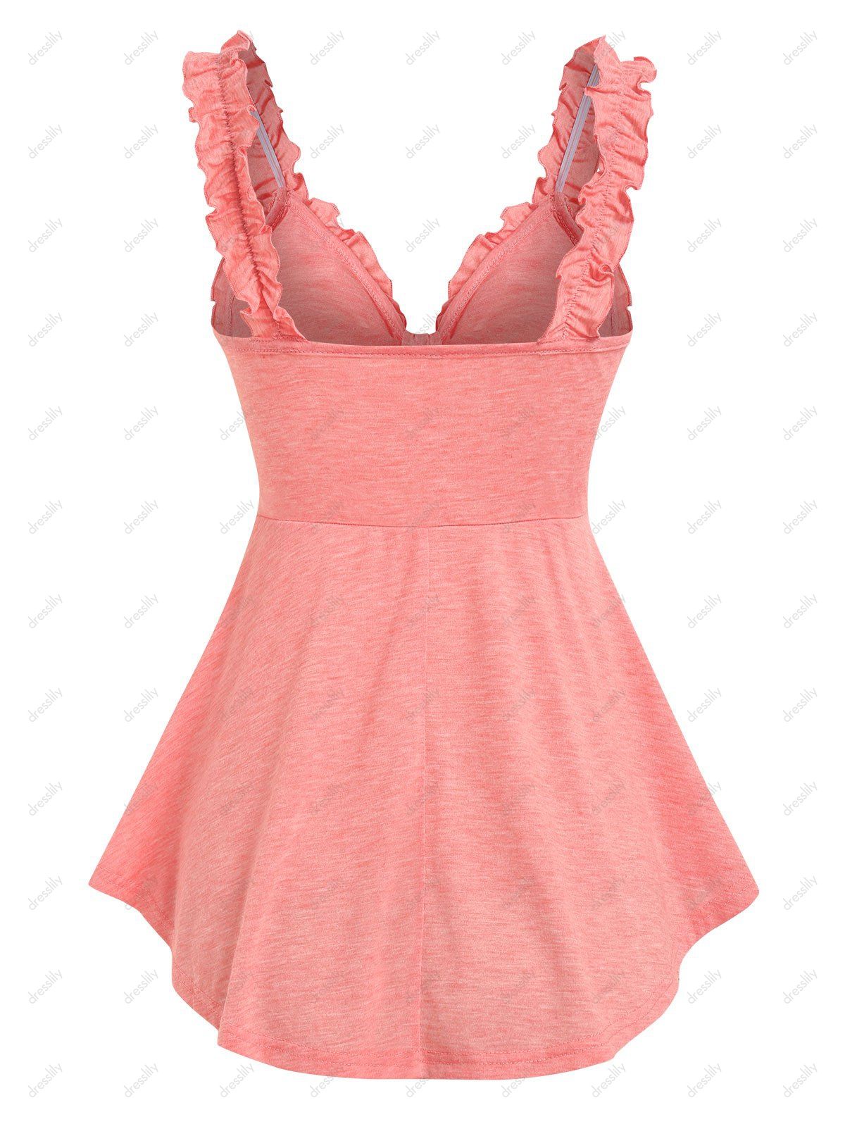 [23% OFF] 2021 Bowknot Sweetheart Neck Ruffled Tank Top In LIGHT PINK ...