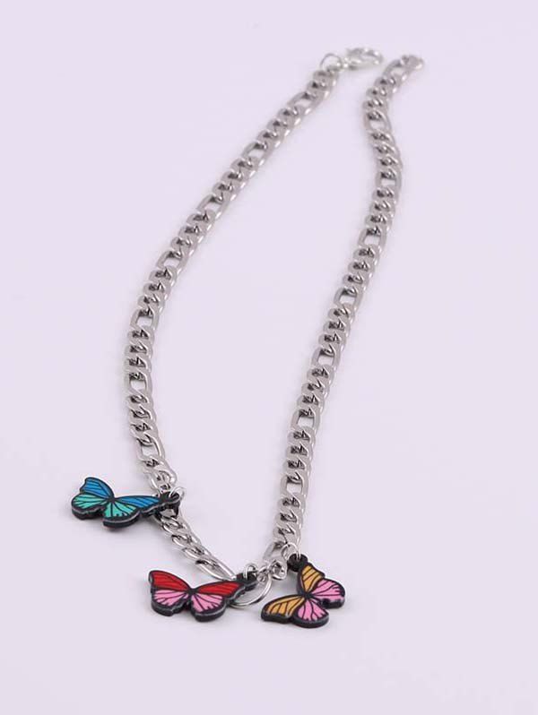 [30% OFF] 2021 Butterfly Chain Charm Necklace In SILVER | DressLily