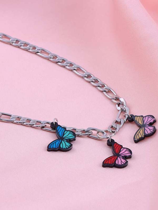[30% OFF] 2021 Butterfly Chain Charm Necklace In SILVER | DressLily