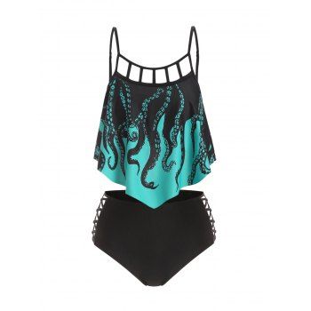[38% OFF] 2025 Tummy Control Swimsuit Gothic Bathing Suit Octopus Print ...