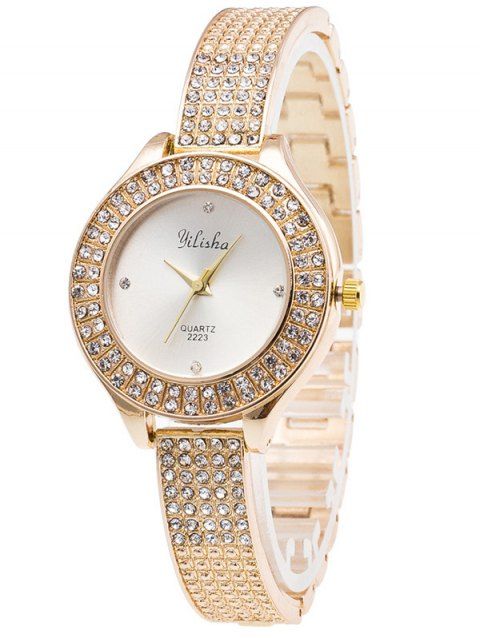 [41% OFF] 2019 Rhinestone Steel Quartz Watch In WHITE | DressLily