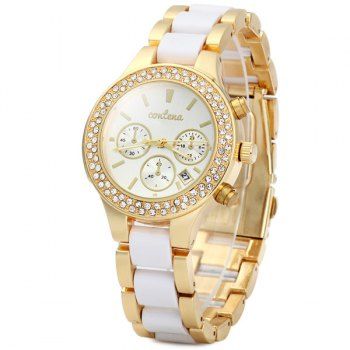 [41% OFF] 2025 Contena Geneva Date Function Female Quartz Watch Diamond ...