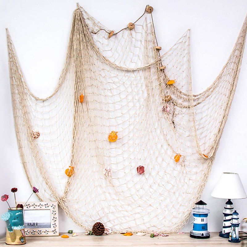 [17% OFF] 2020 Mediterranean Cotton Shell Fishing Net Decoration In ...