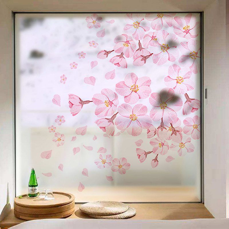 DressLily.com: Photo Gallery - Pink Flowers PVC Window Film Wall ...