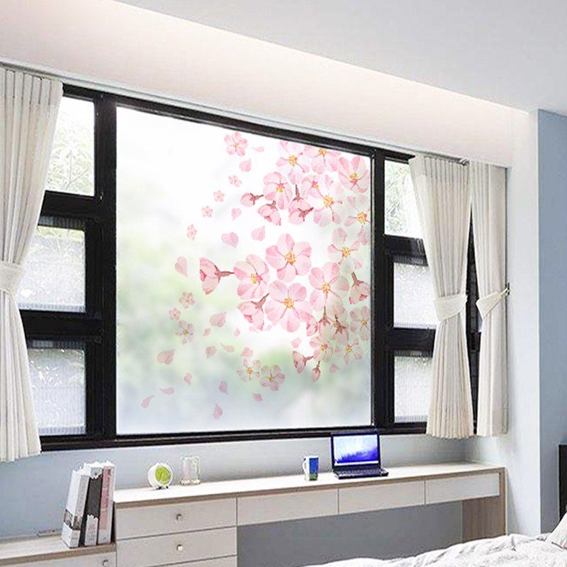 DressLily.com: Photo Gallery - Pink Flowers PVC Window Film Wall ...